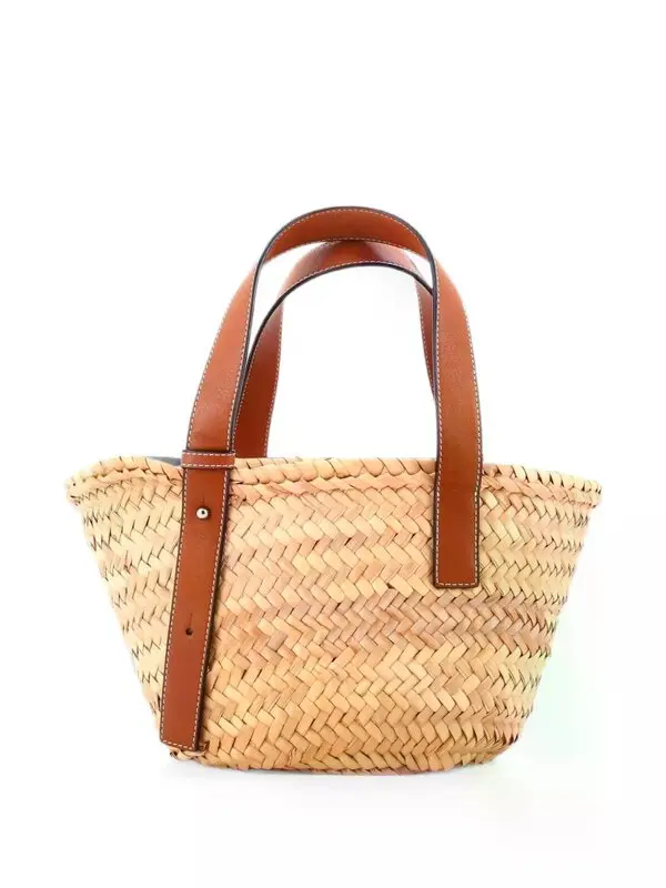 Loewe Basket Raffia Small Tote Bag - Brown