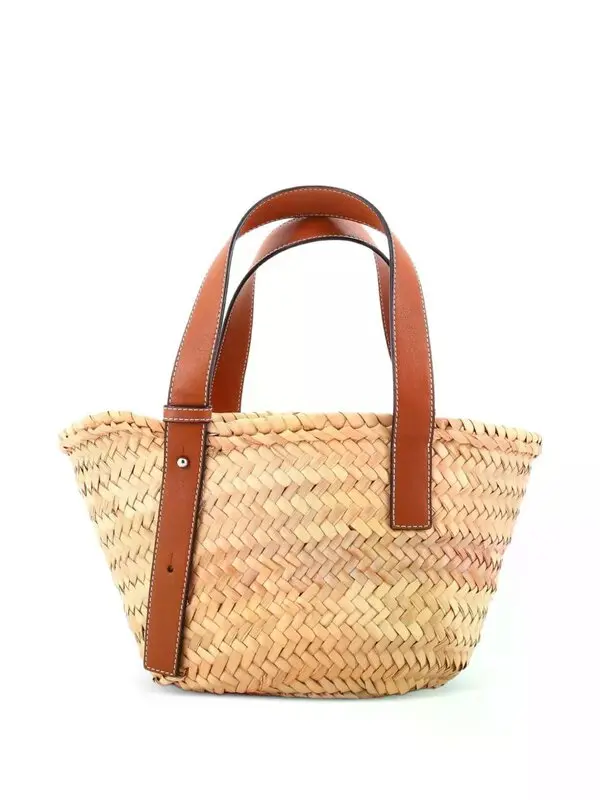 Loewe Basket Raffia Small Tote Bag - Brown