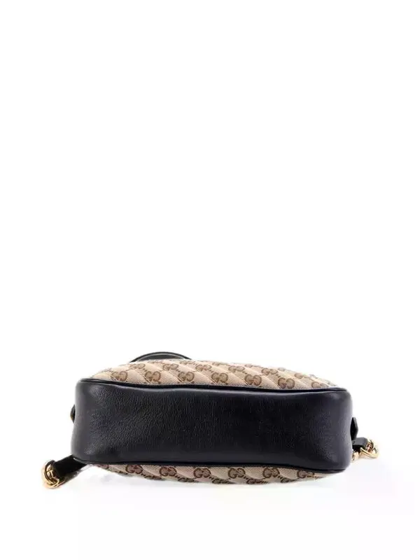 Gucci Gg Marmont Shoulder Bag In Quilted Gg Canvas With Leather