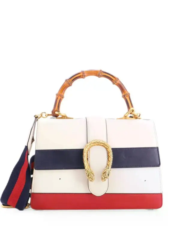 Gucci Dionysus Bamboo Top Handle Bag Colorblock Leather Medium Satchel - Multicolour