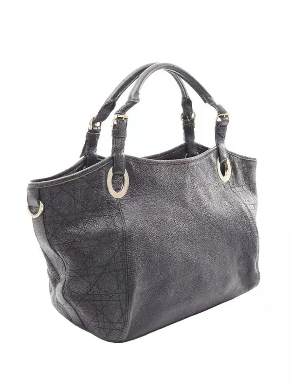 Dior 2000-2026 Leather Cannage Tote Bag - Black
