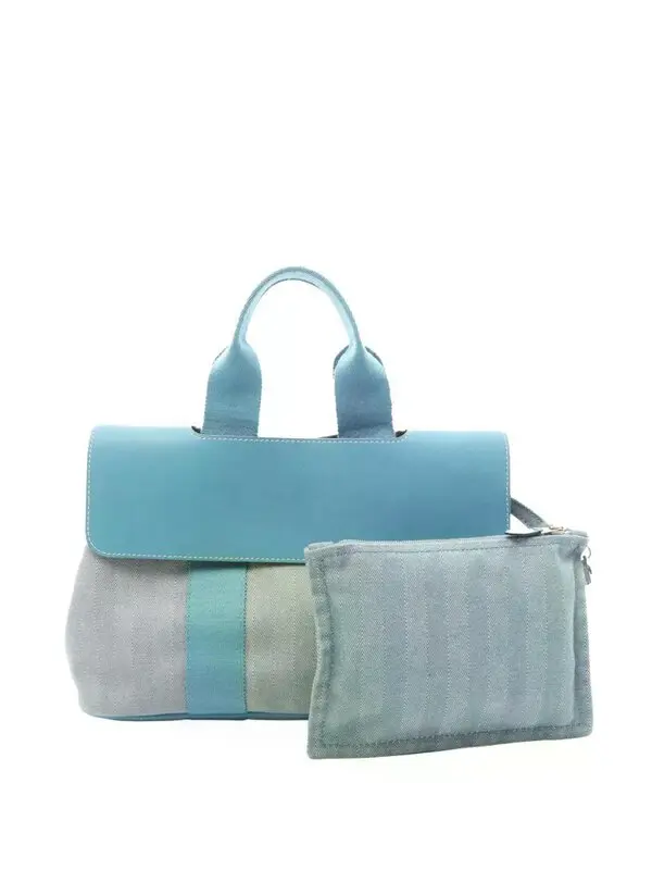 Hermès 1990-2020 Toile And Swift Valparaiso Pm Handbag - Blue