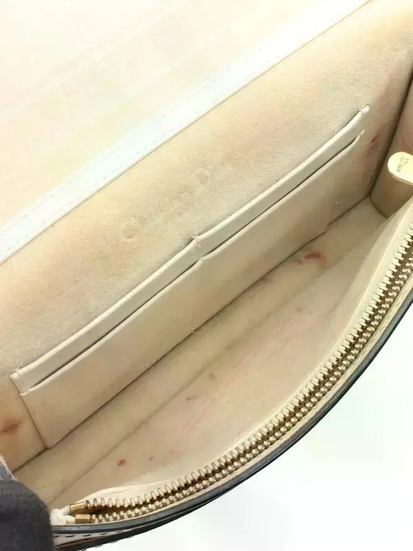Dior 2000-2026 Calfskin Jadior Wallet On Chain Crossbody Bag - White