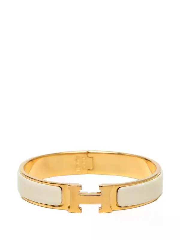 Hermès 2000-2015 Narrow Enamel Clic H Bracelet Pm Costume Bracelet - Gold