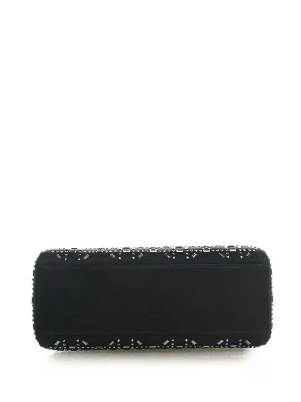 Dior 2017 Mini Satin Cannage Crystal Embellished Lady Satchel - Black