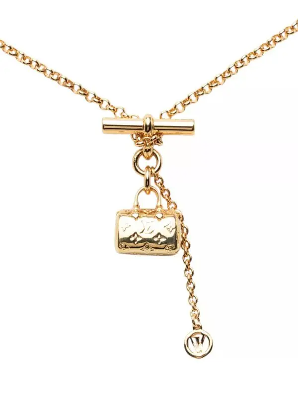 LOUIS VUITTON 2022 Plated Collier Speedy Necklace Costume Necklace - Gold