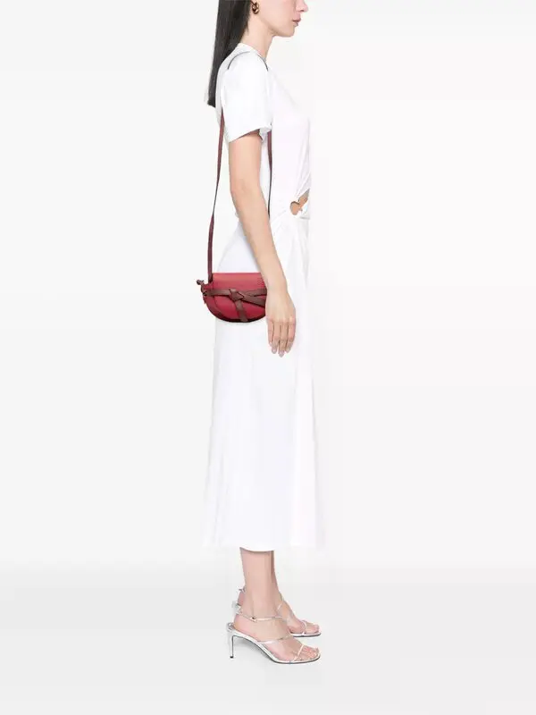 Loewe 2018 Mini Bicolor Grained Calfskin Gate Crossbody Bag - Red