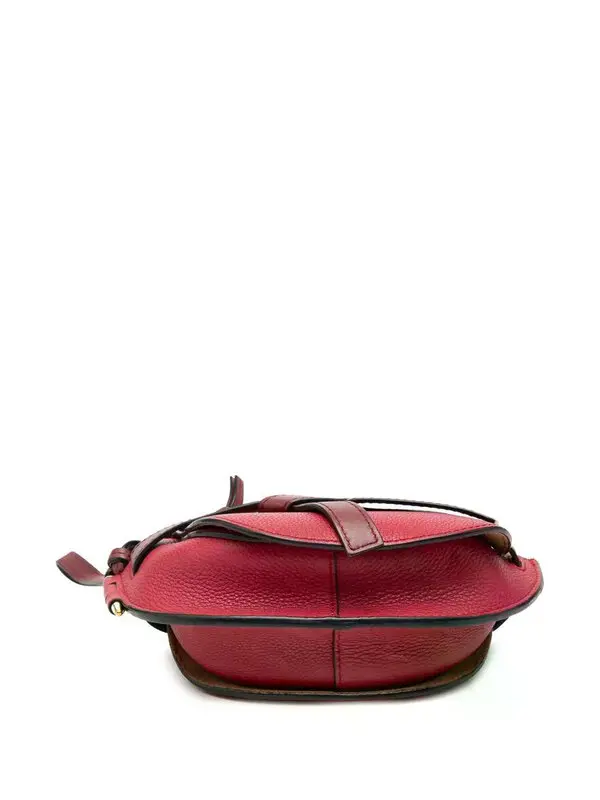 Loewe 2018 Mini Bicolor Grained Calfskin Gate Crossbody Bag - Red