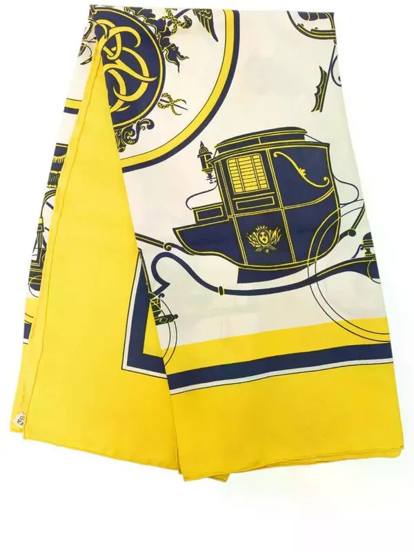Hermès 20th Century Ex Libris Silk Scarf 90 Scarves - Yellow