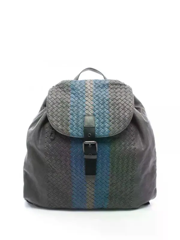 Bottega Veneta 2012-2026 Nappa Intrecciato Drawstring Flap Backpack