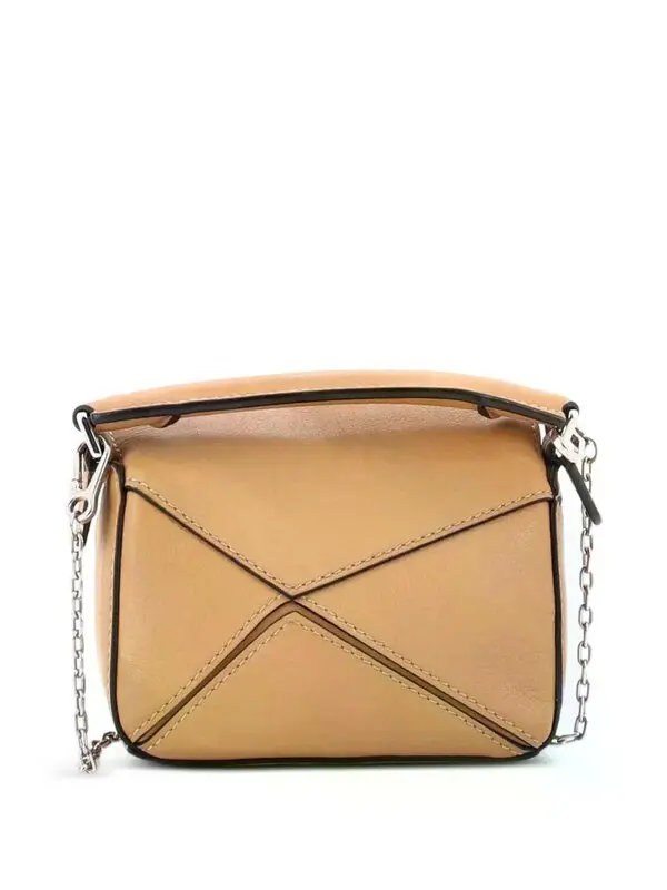 Loewe Puzzle Bag Leather Nano Crossbody Bag - Brown