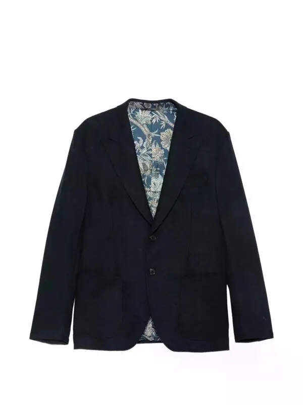 Etro Peak-lapels Single-breasted Blazer - Blue