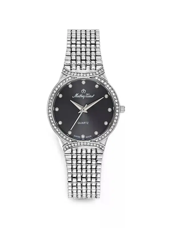 MATHEY TISSOT Crystal-embellished 28mm Watch - Black