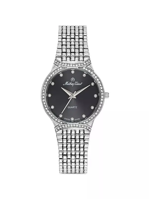 MATHEY TISSOT Crystal-embellished 28mm Watch - Black