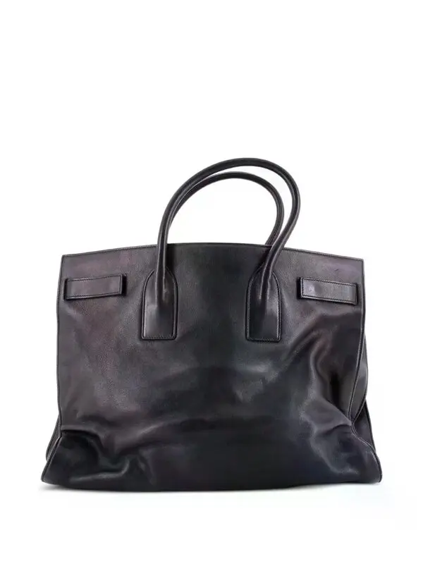 Saint Laurent Sac De Jour Bag Leather Large Tote Bag - Black