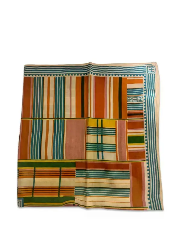 FRIENDLY HUNTING Geometric-print Scarf - Orange