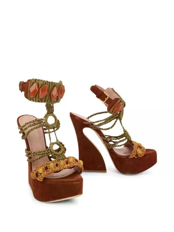 Alberta Ferretti Bead-embellishment Heeled Sandals