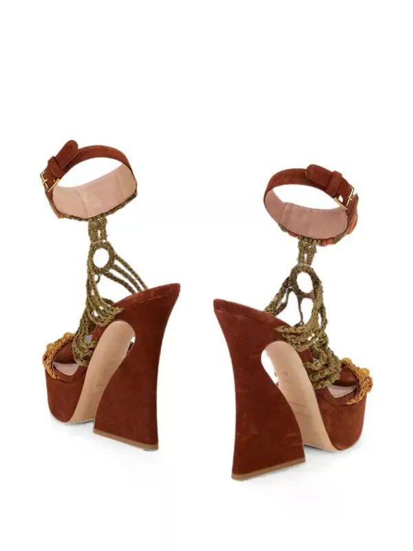 Alberta Ferretti Bead-embellishment Heeled Sandals