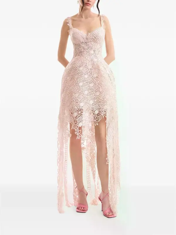 GEMY MAALOUF Floral Guipure-lace Dress - Pink