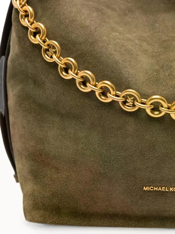 Michael Kors Large Nolita Chain-link Leather Shoulder Bag - Green