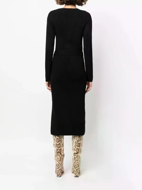 YVES SALOMON Ribbed-knit Midi Dress