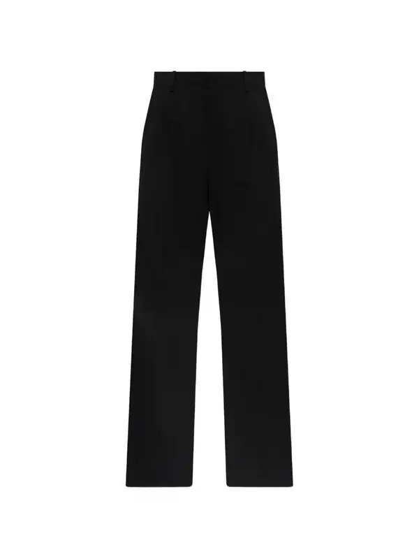 Balmain Pleated Wide-leg Trousers - Black