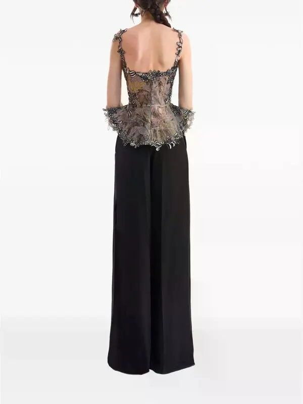 GEMY MAALOUF Pressed-crease Palazzo Pants