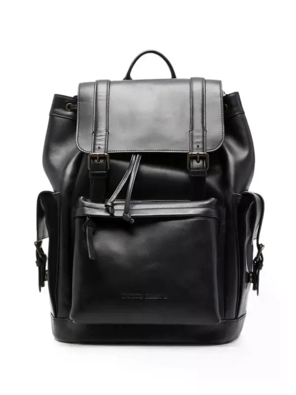 Officine Creative Bostonian 003 Buckle-fastening Leather Backpack - Black