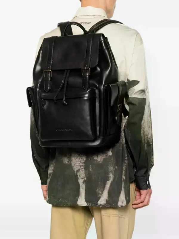 Officine Creative Bostonian 003 Buckle-fastening Leather Backpack