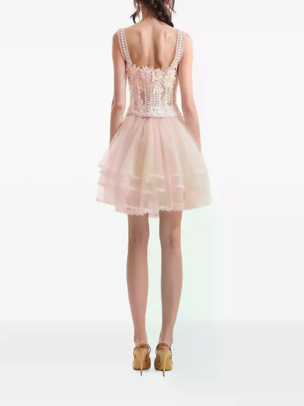 GEMY MAALOUF Tiered Tulle Skirt With Lace Trim