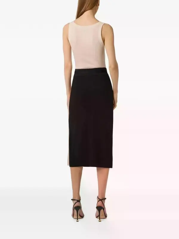 Elisabetta Franchi Logo-patch Ribbed-knit Top