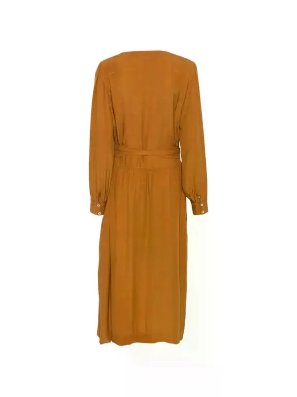 Dior 1970s Logo-print Belted Silk Midi Dress