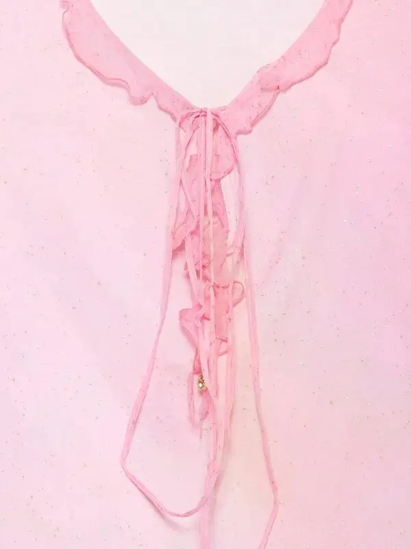 Roberto Cavalli 2000s Ruffled-collar T-shirt