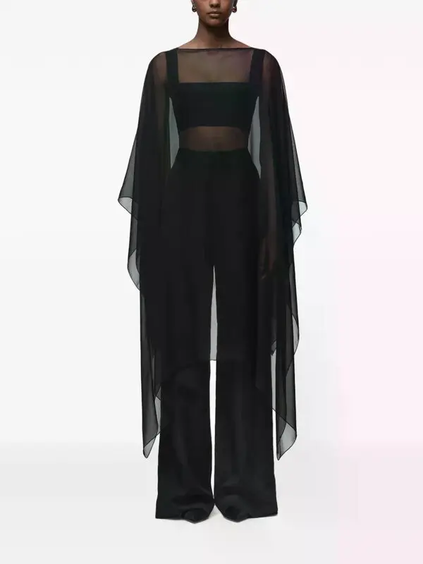CAYET Farhana Sheer Handkerchief-hem Cape