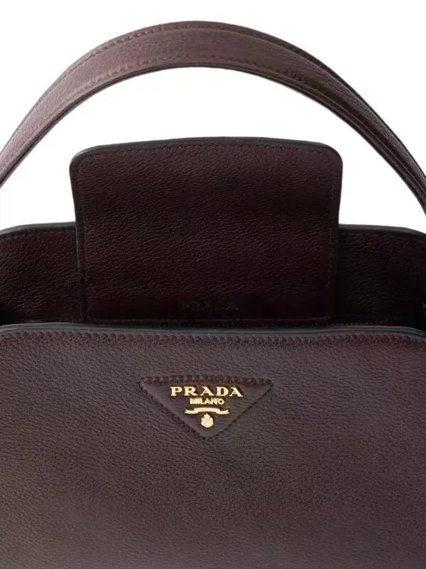 Prada Leather Mini Handbag - Brown
