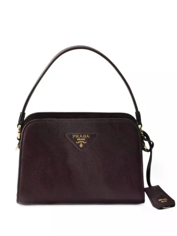 Prada Leather Mini Handbag - Brown