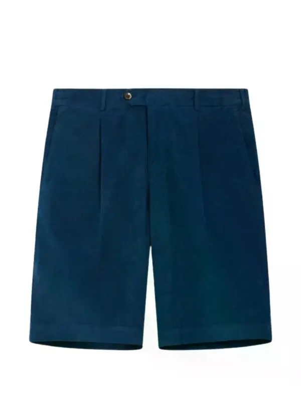 PT TORINO Pleated Corduroy Shorts - Blue