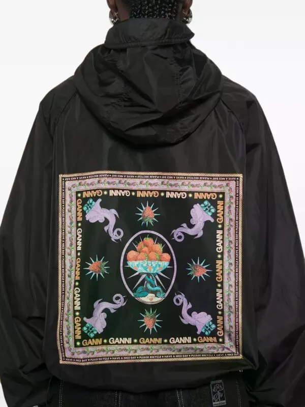 GANNI Logo-print Hooded Jacket