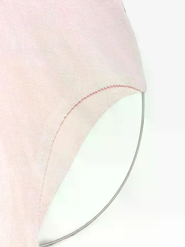 Hunza G Crinkle-effect Square-neck Swimsuit - Pink