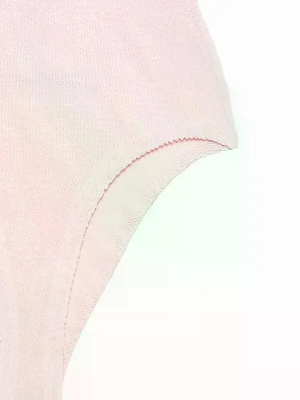 Hunza G Crinkle-effect Square-neck Swimsuit - Pink