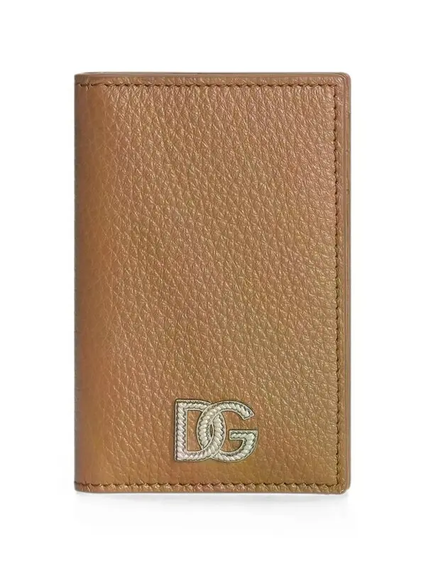 Dolce & Gabbana Card Holder In Calfskin With Logo - Neutrals