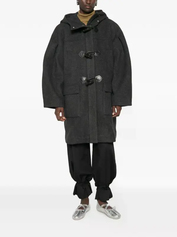 GANNI Hooded Toggle-fastening Coat