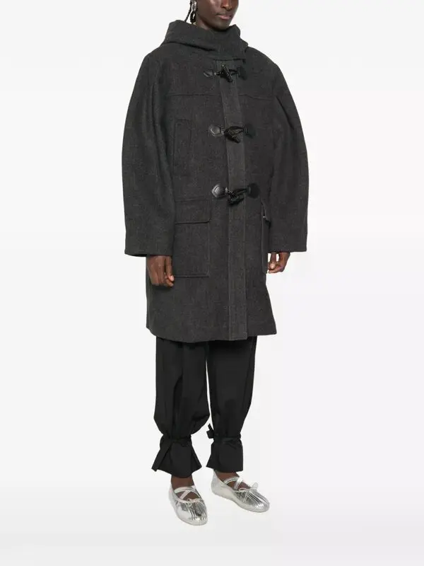 GANNI Hooded Toggle-fastening Coat