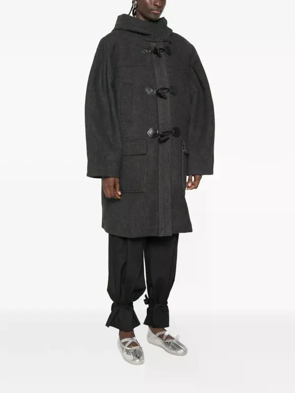 GANNI Hooded Toggle-fastening Coat
