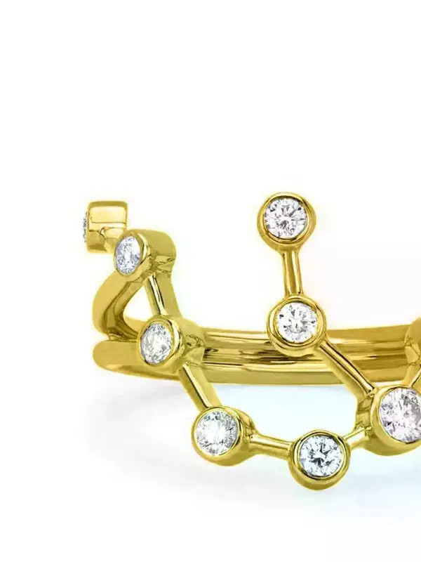 LOGAN HOLLOWELL Aquarius Constellation Diamond Ring In 14k Yellow Gold