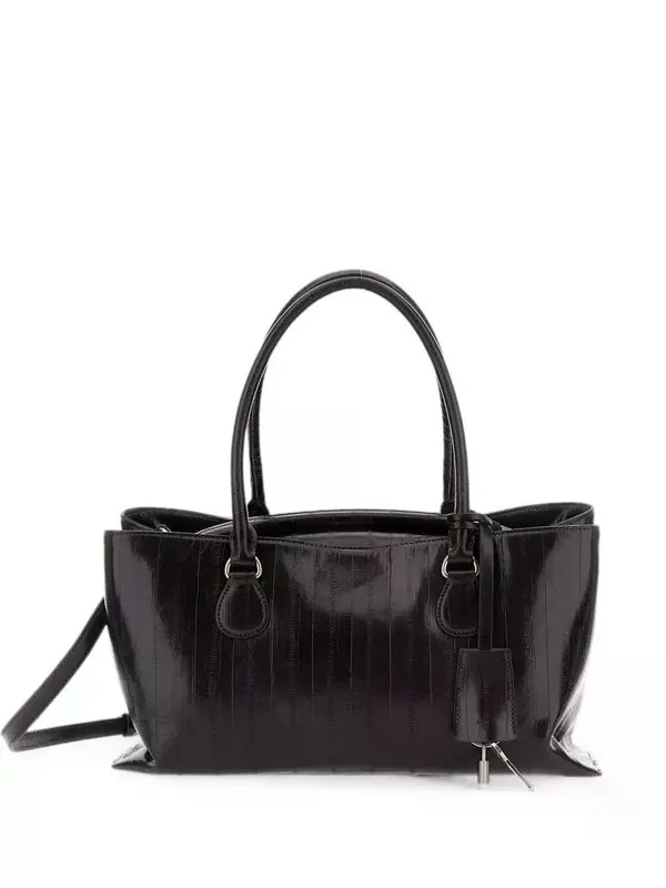 OSOI Shell Brot Lizard-effect Leather Shoulder Bag - Brown