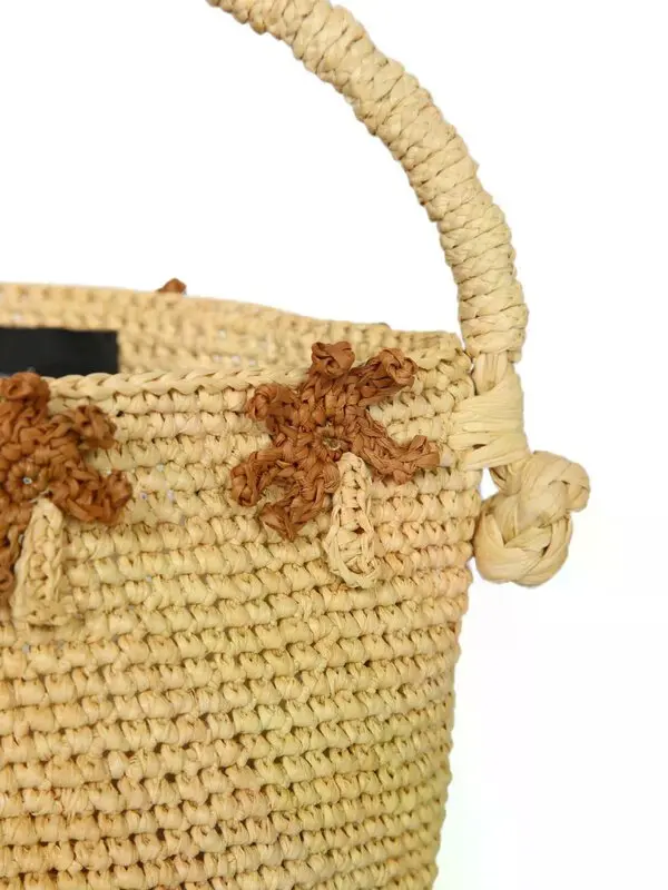 Alanui Crochet-knit Palm-tree Bucket Bag