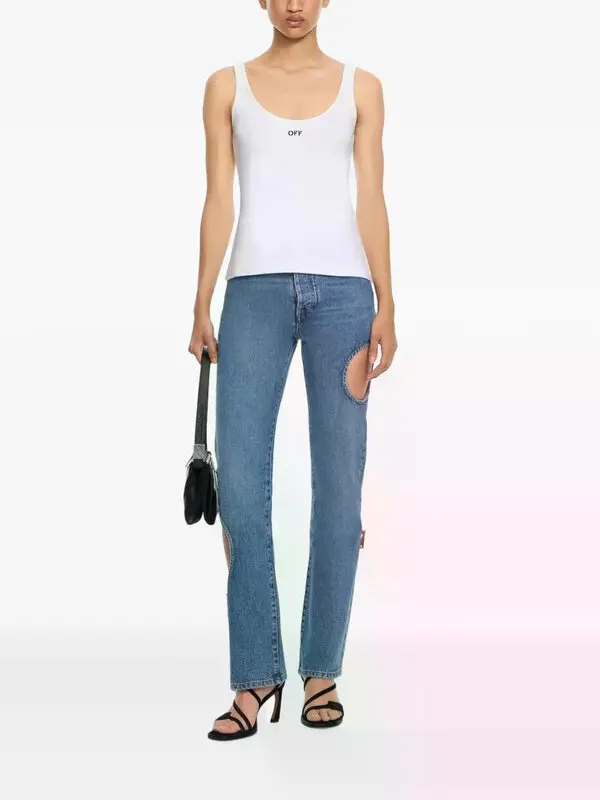 Off-White Off Stamp Ribbed Tank Top - White