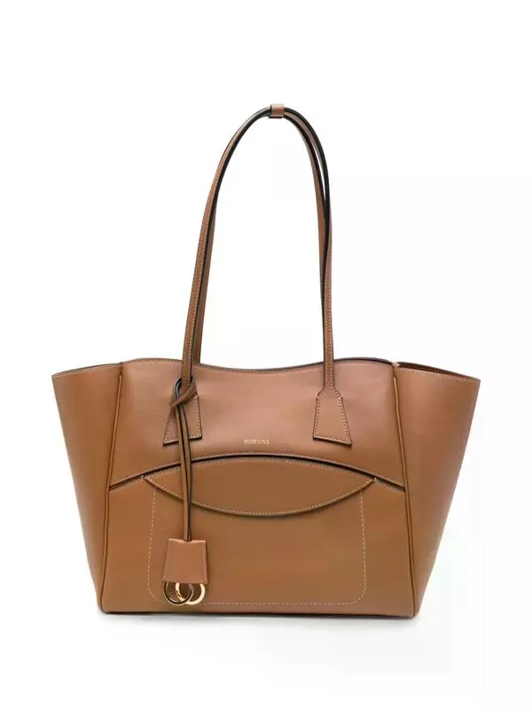 HIDESINS Logo-print Leather Tote Bag - Brown