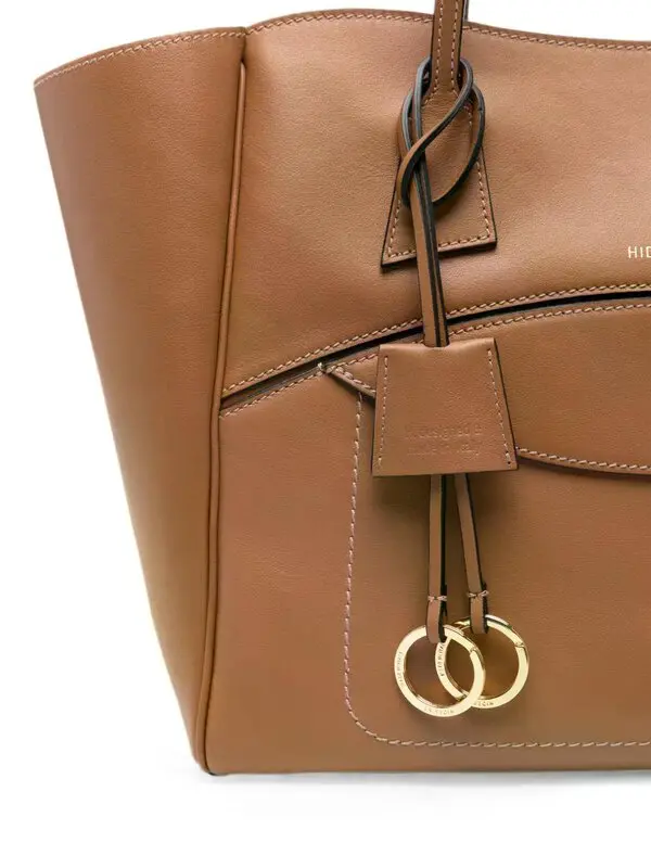 HIDESINS Logo-print Leather Tote Bag - Brown